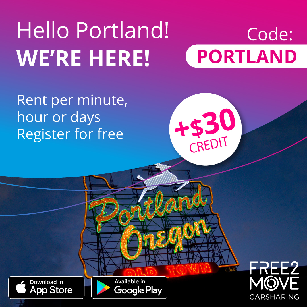 Free2Move Carsharing is Here in Portland | Free Registration, Easy To ...