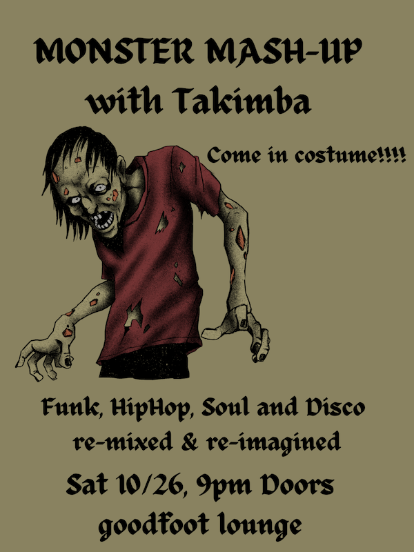 Win Tickets ($30): Monster Mash-Up Halloween Party w/ Takimba @ The ...
