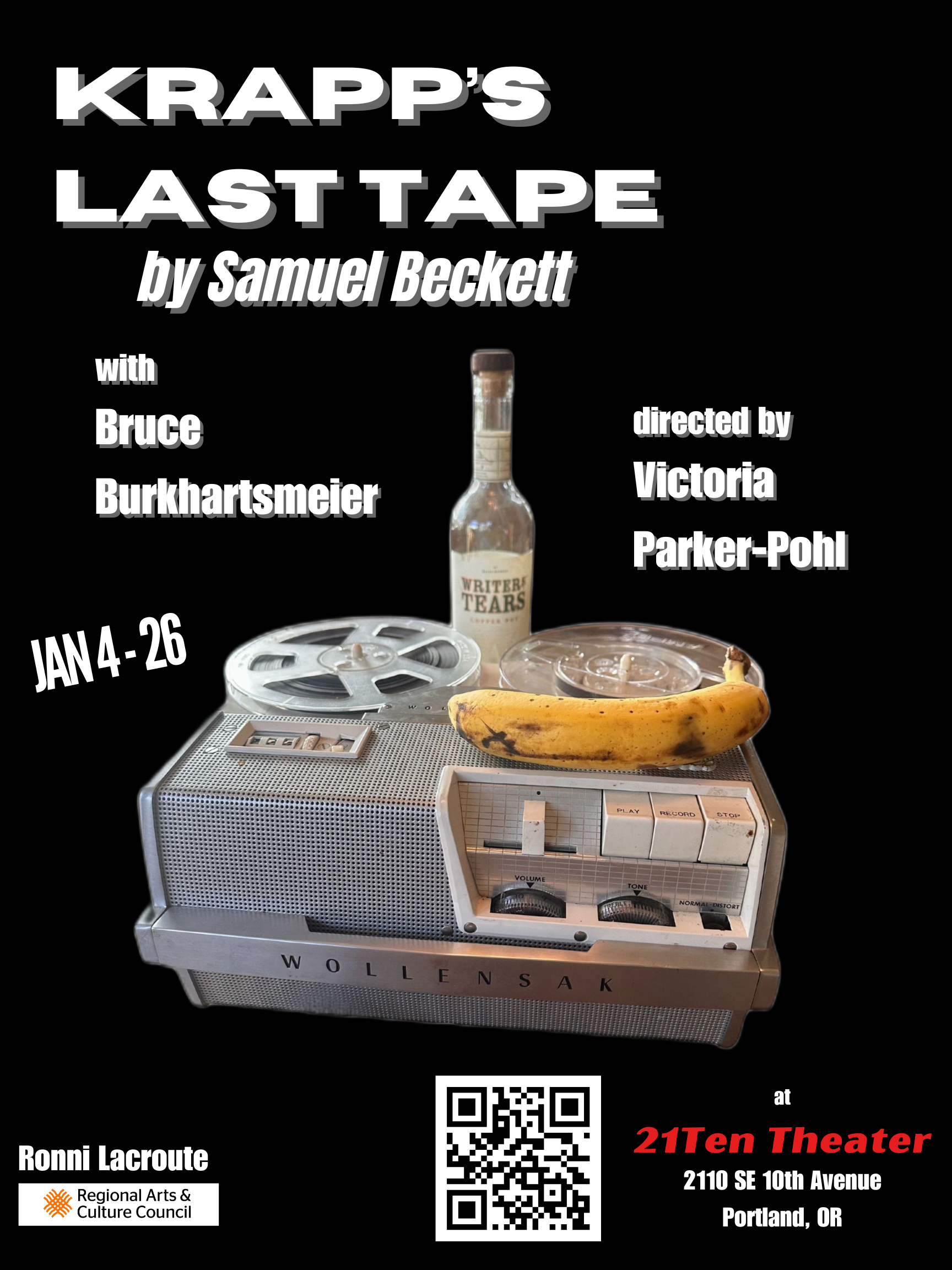 Deep End Theater Presents Krapp’s Last Tape by Samuel Beckett @ 21Ten Theater | Nobel Prize ...