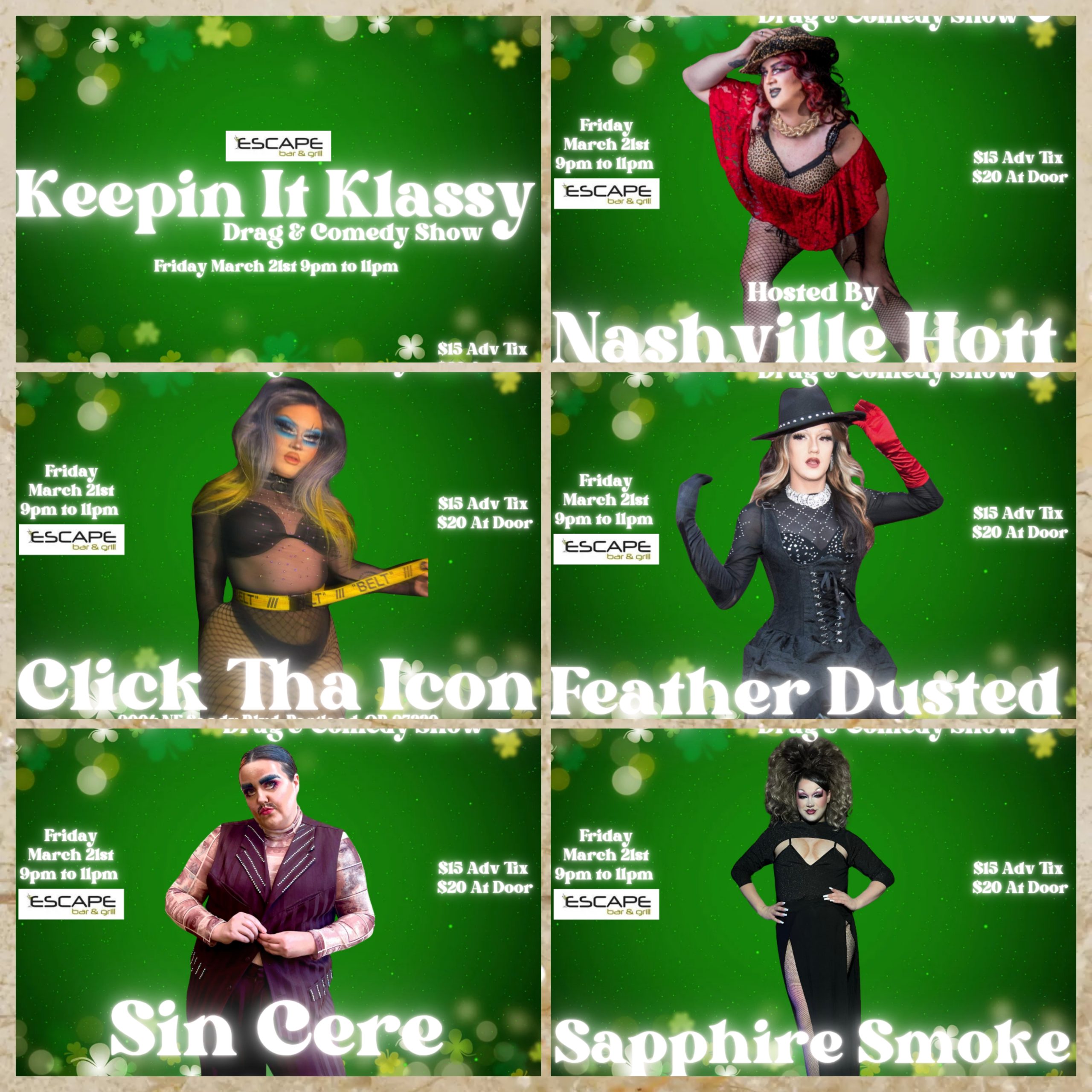 Keepin It Klassy Drag & Comedy Show @ Escape Bar & Grill | Hosted by ...