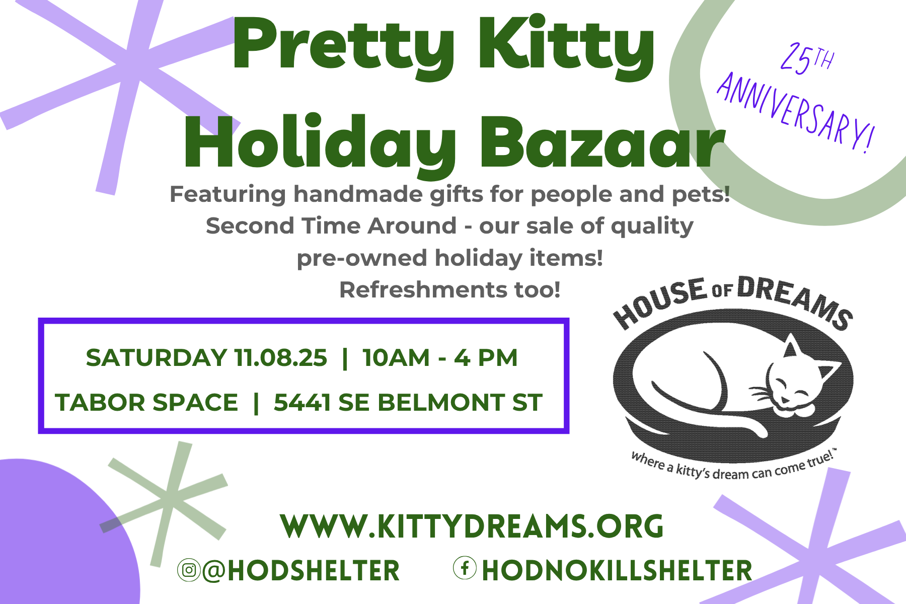 25th Annual Pretty Kitty Holiday Bazaar @ Tabor Space | FREE, Handmade ...