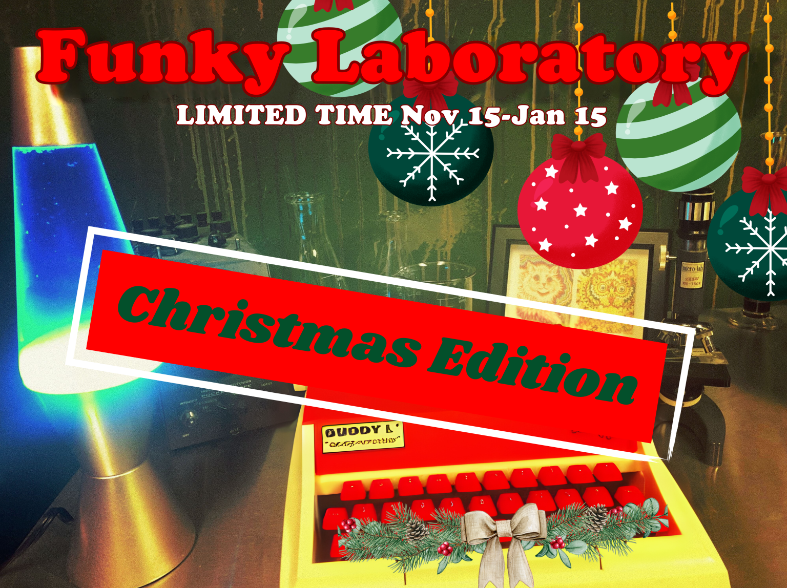 2025 Christmas @ Escapism | Funky Laboratory Gets A Holiday Makeover - PDX Pipeline